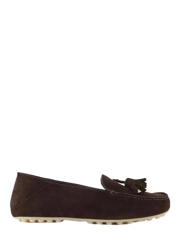 Loro Piana Suede Tassel Loafers - Brown