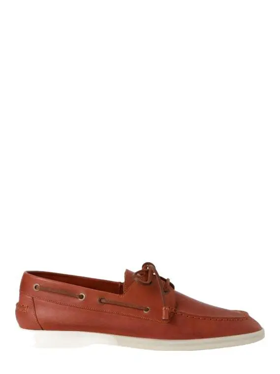 Loro Piana Lace-up Flat Shoes - Wine Red