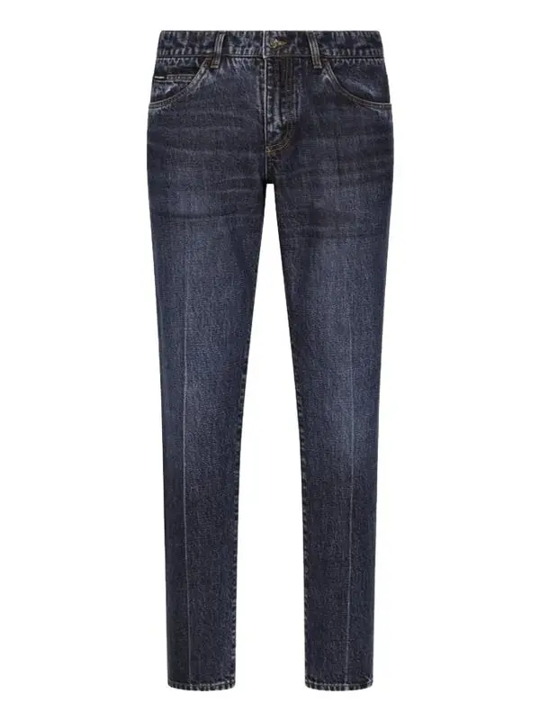 Dolce & Gabbana Slim-fit Jeans With Logo Detail - Black