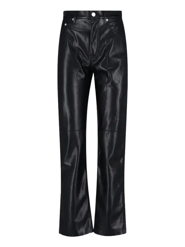 Nanushka High-rise Straight-leg Leather Pants - Black