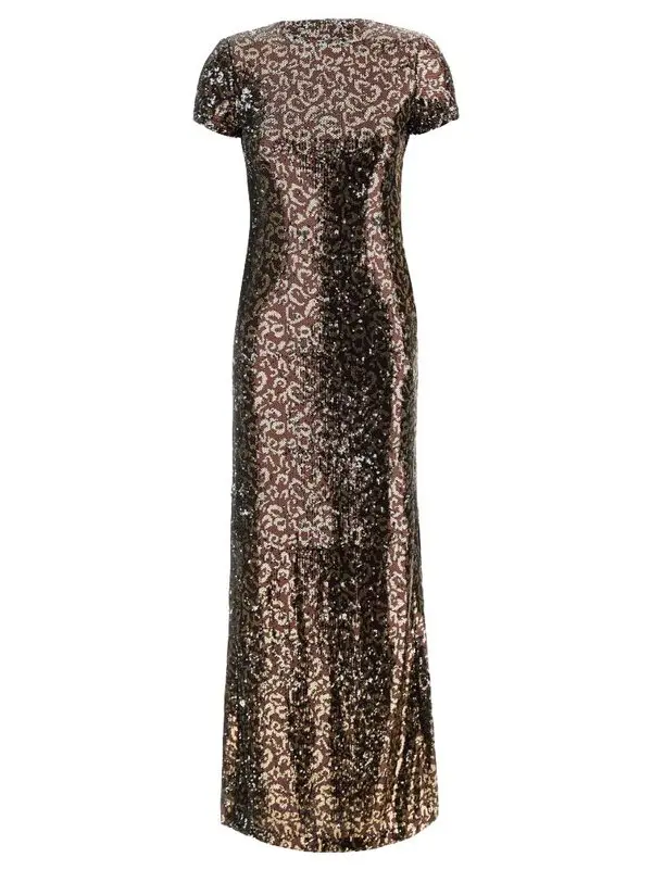Palm Angels Open Back Sequin Embellished Midi Dress - Black