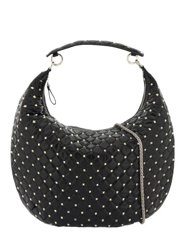Valentino Garavani Rockstud Spike Zip-up Shoulder Bag - Black
