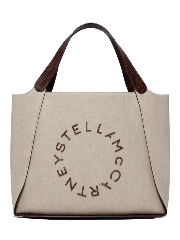 Stella McCartney Logo-appliqué Top Handle Bag - Nude