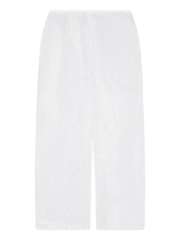 Emporio Armani Long Skirt With All-over Micro Studs - White