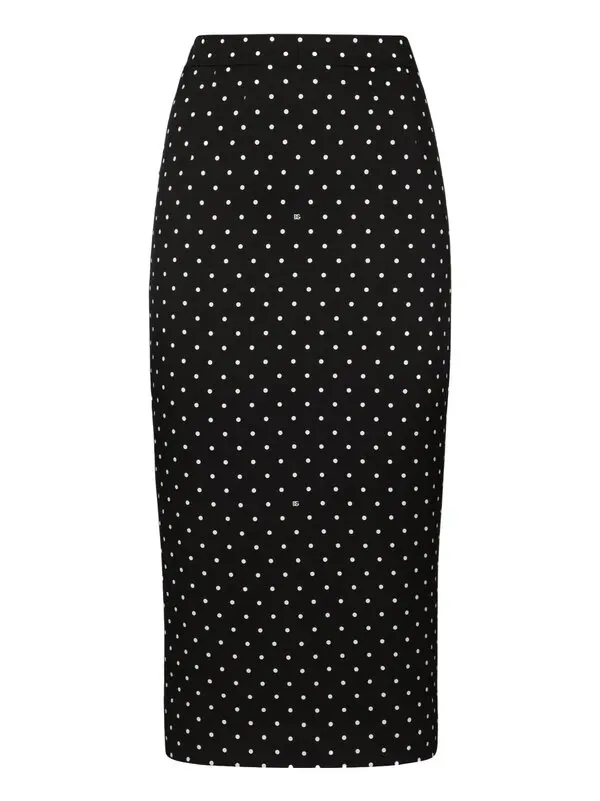 Dolce & Gabbana Polka Dot Pencil Skirt - Black