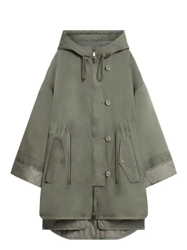 Max Mara Double-sided Waterproof Cotton Parka - Khaki