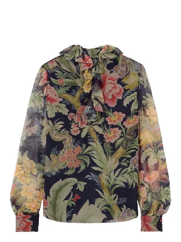 Etro Floral Print Crepe Blouse - Multicolor