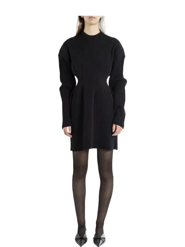 Balenciaga Hourglass Striped Dress - Black