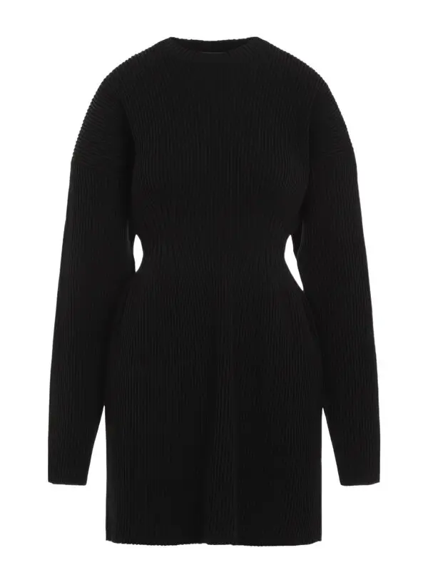 Balenciaga Hourglass Striped Dress - Black