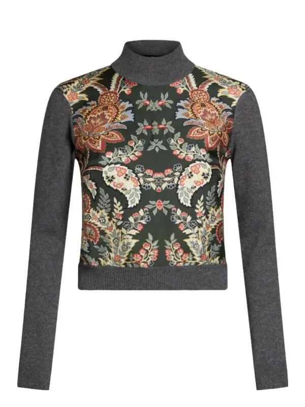 Etro Panelled Long-sleeve Shirt - Dark Green