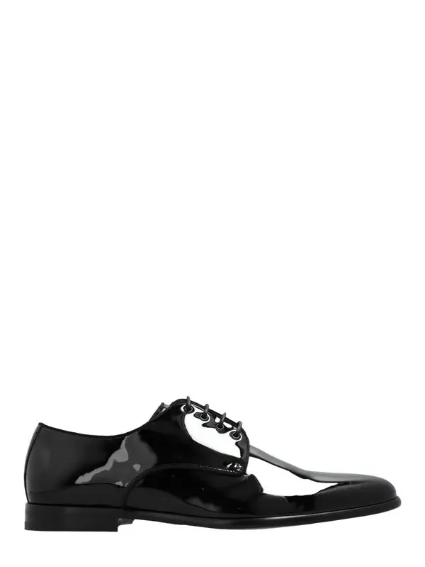 Dolce & Gabbana Round Toe Derby Shoes - Black