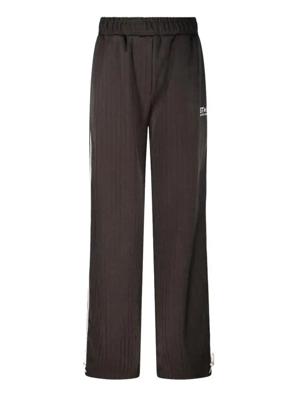 GOLDEN GOOSE Logo Printed Track Trousers - Khaki