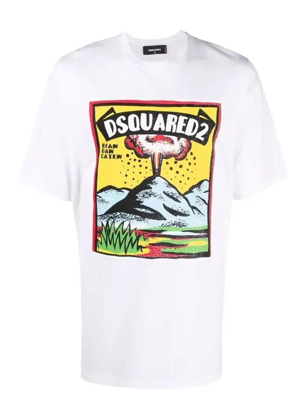 Dsquared2 Graphic-print Cotton T-shirt - White