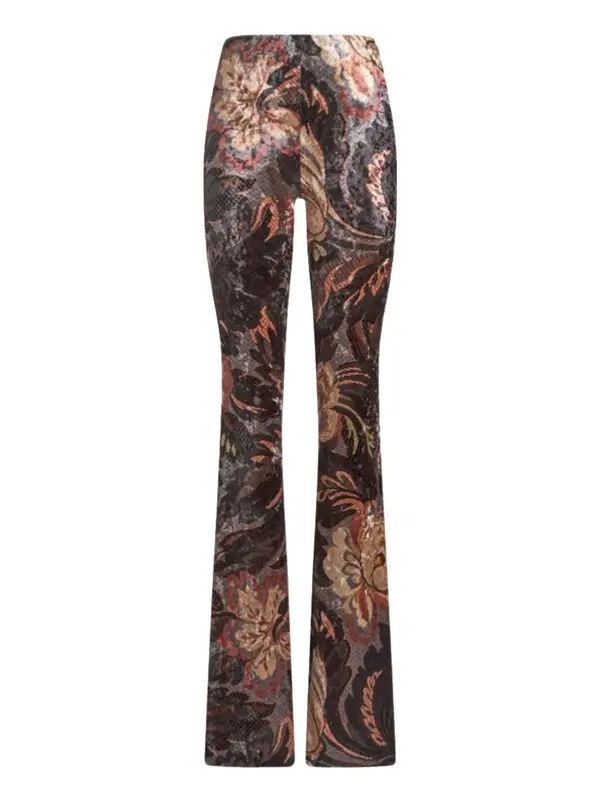 Etro Floral Printed Chenille Trousers - Grey