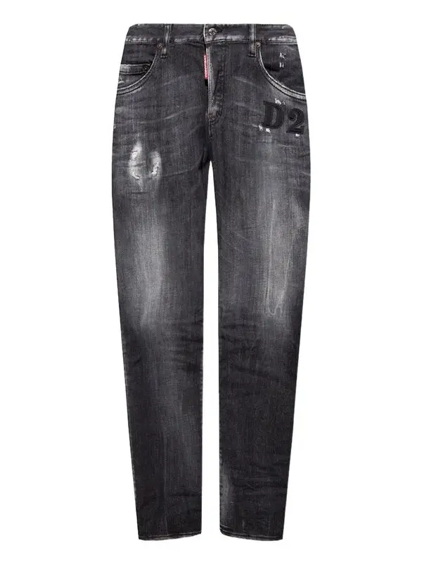 Dsquared2 Distressed Faded Skinny-fit Jeans - Black