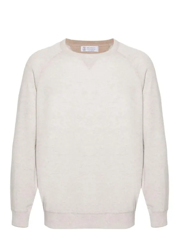 Brunello Cucinelli Cashmere Crew Neck Jumper - White