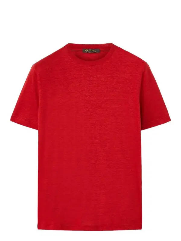 Loro Piana Open-necked Black Shirt - Tango Red