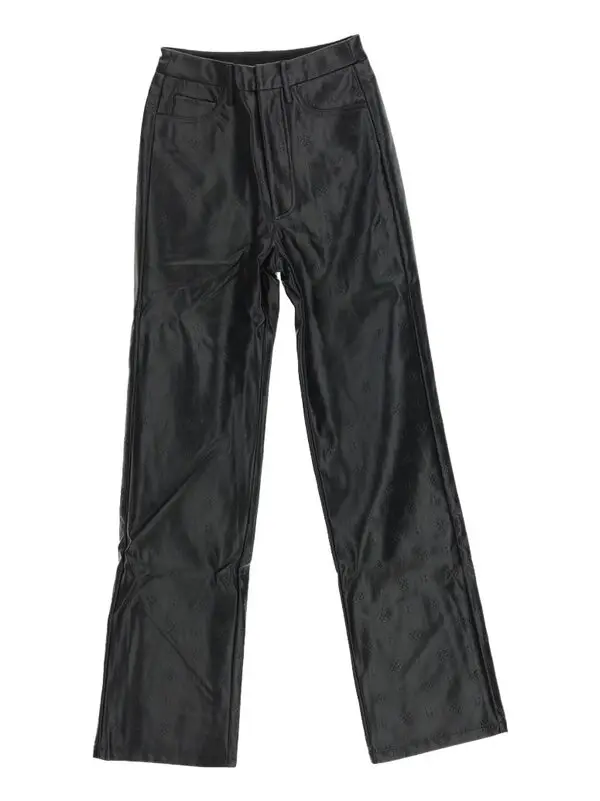 ROTATE BY BIRGER CHRISTENSEN Logo Embossed Belt Ring Casual Pants - Black