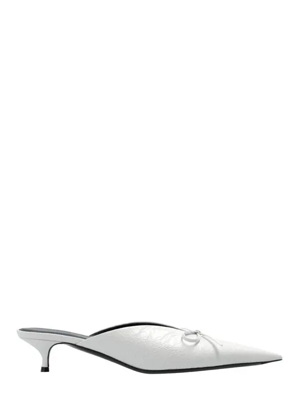 Balenciaga Knife Bow Detailed Mules - White