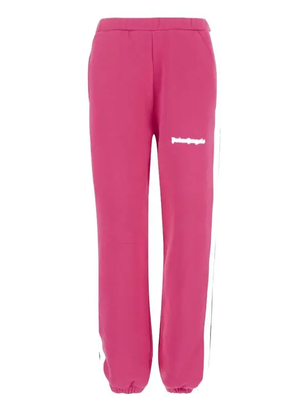Palm Angels Logo Printed High Waist Track Pants - Pink