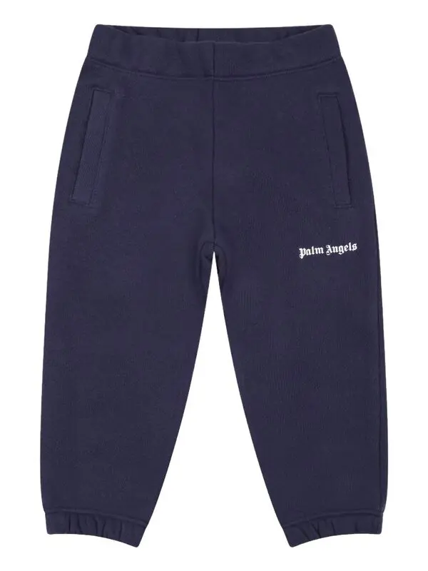 Palm Angels Logo Print Cotton Tracksuit Bottoms - Black