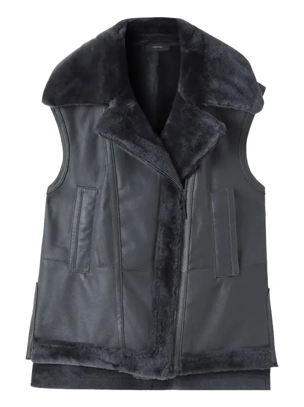 JOSEPH Side Zip Vest - Black
