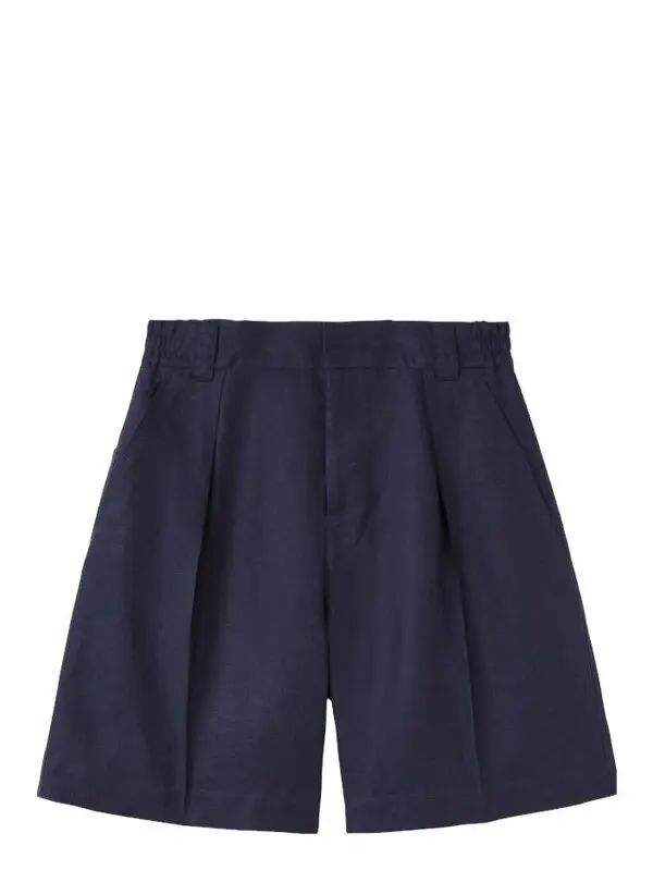 Loro Piana Wide-leg Shorts With Elastic Waist - Deep Ocean Blue