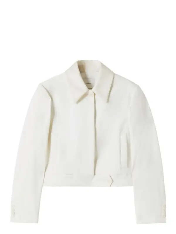 JOSEPH Abbe Collared Cropped Jacket - Wax