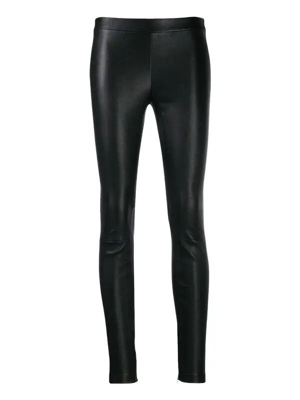 Vince Slim Fit Leather Trousers - Black