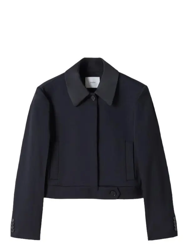 JOSEPH Abbe Boxy Stretch-crepe Cropped Jacket - Black