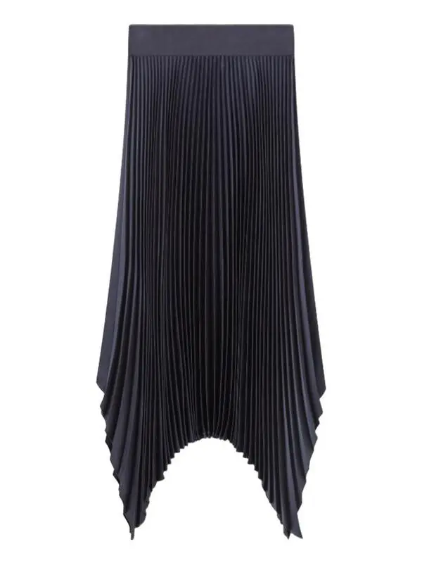 JOSEPH Ade Knit Weave Plissé Skirt - Blue