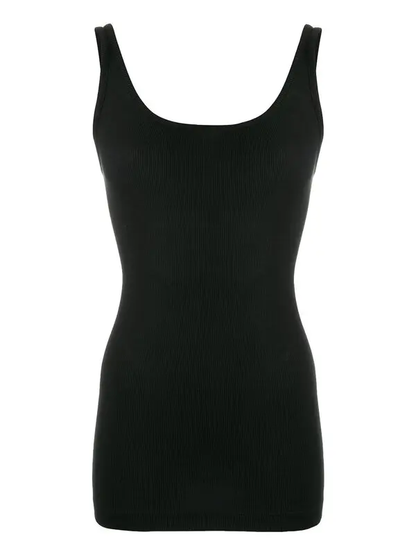 Vince Ribbed Sleeveless Tank Top - Black