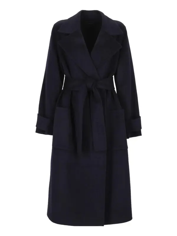 JOSEPH Belted Wrap Coat - Black