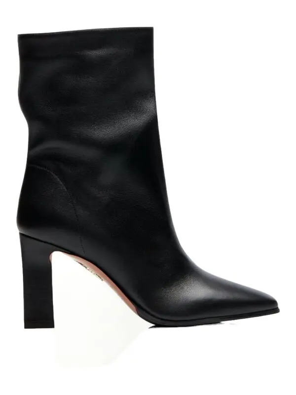 AQUAZZURA Pointed Toe Calf-length Boots - Black