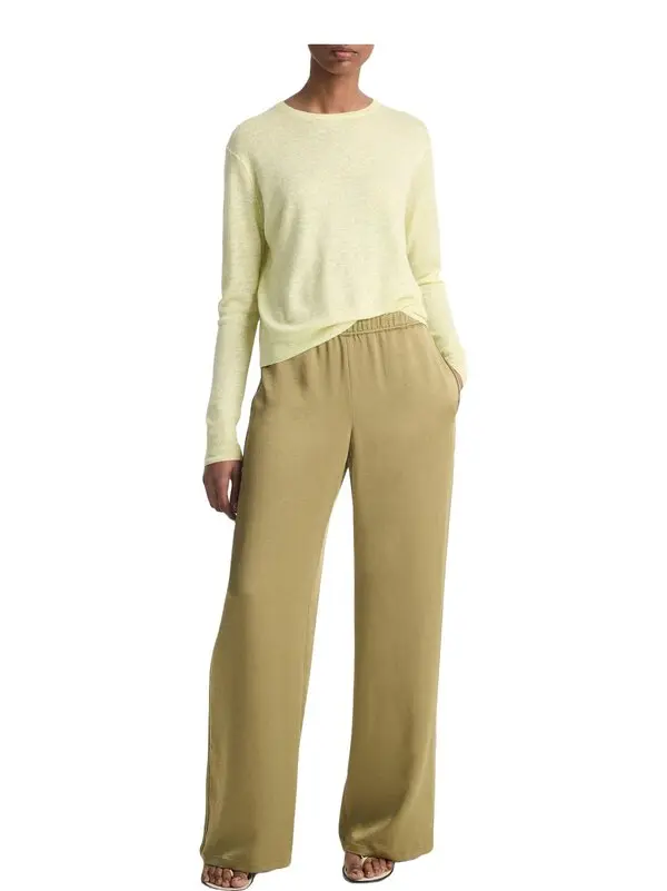 Vince Satin-finish Straight Leg Trousers - Nude