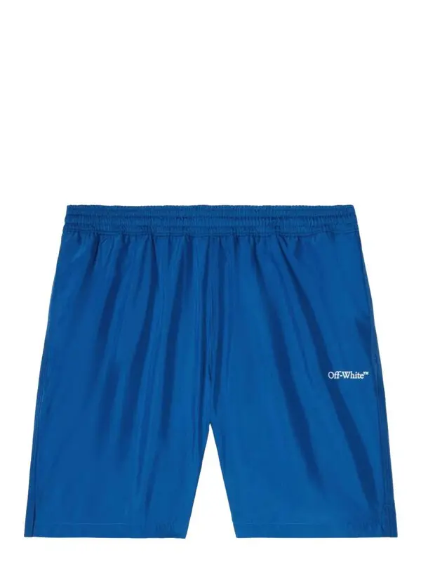 Off-White Arrows-print High Waist Swim Shorts - Blue