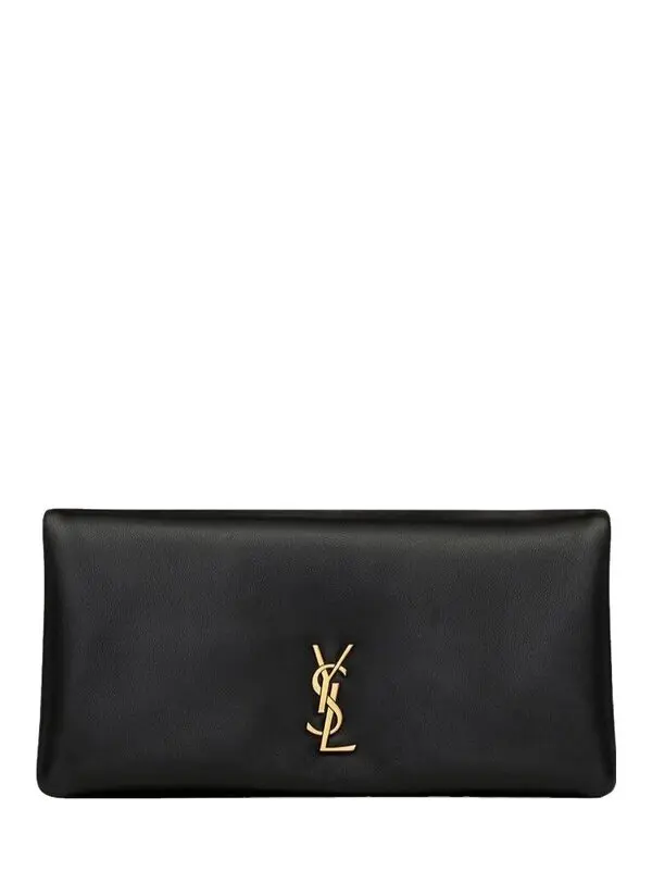 Saint Laurent Calypso Logo Plaque Mini Shoulder Bag - Black