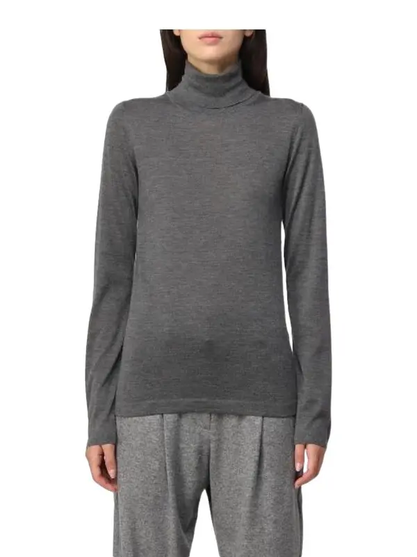 Brunello Cucinelli High-neck Fine Knit Pullover - Gray
