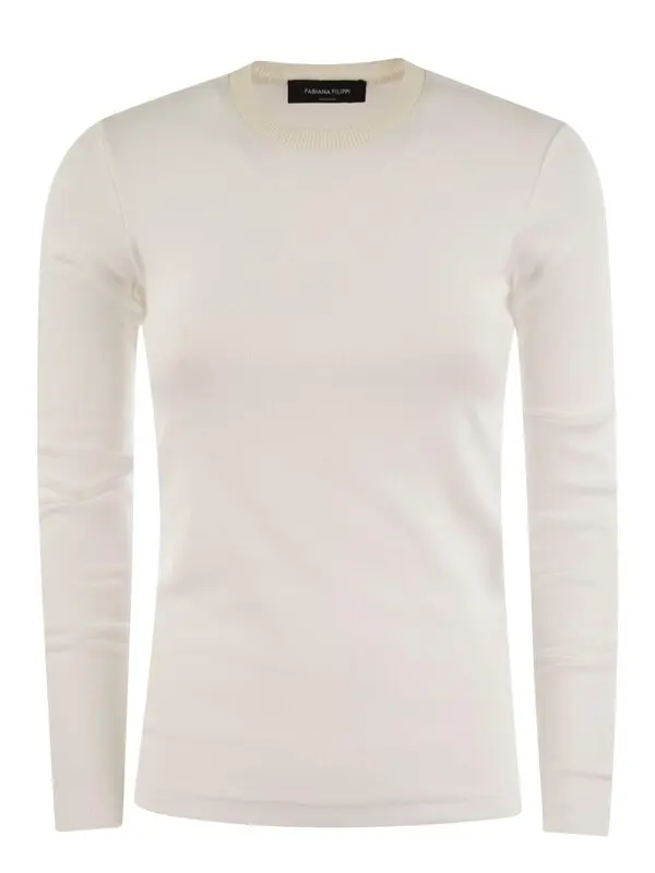 Fabiana Filippi Long Sleeve Crewneck T-shirt - White