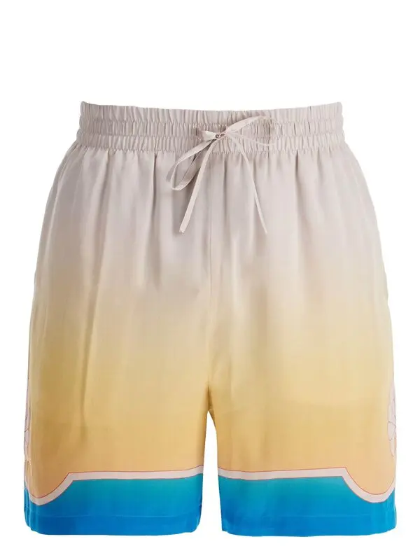 Casablanca L'arc Coloré Silk Shorts - Nude