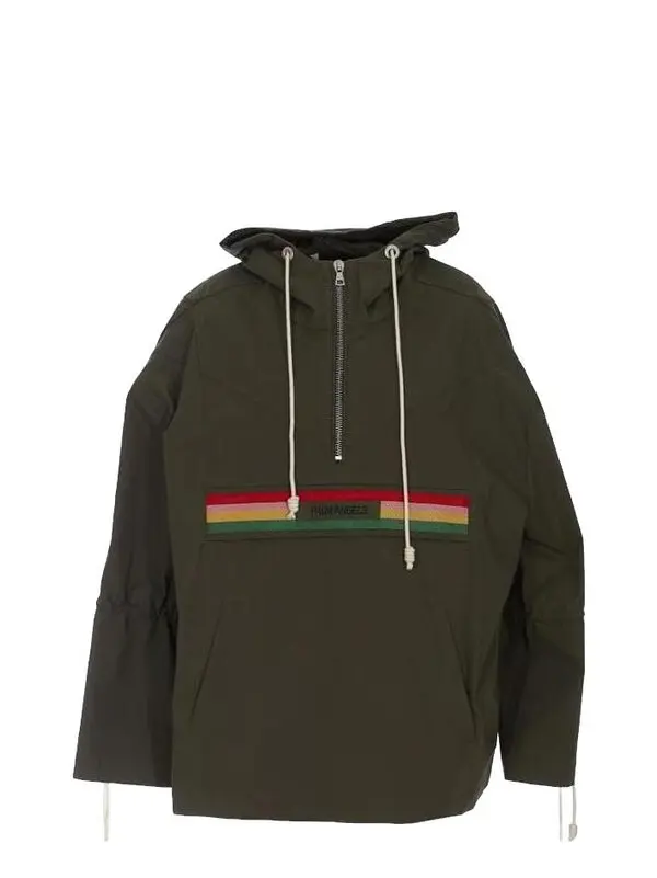 Palm Angels Striped Hooded Jacket - No