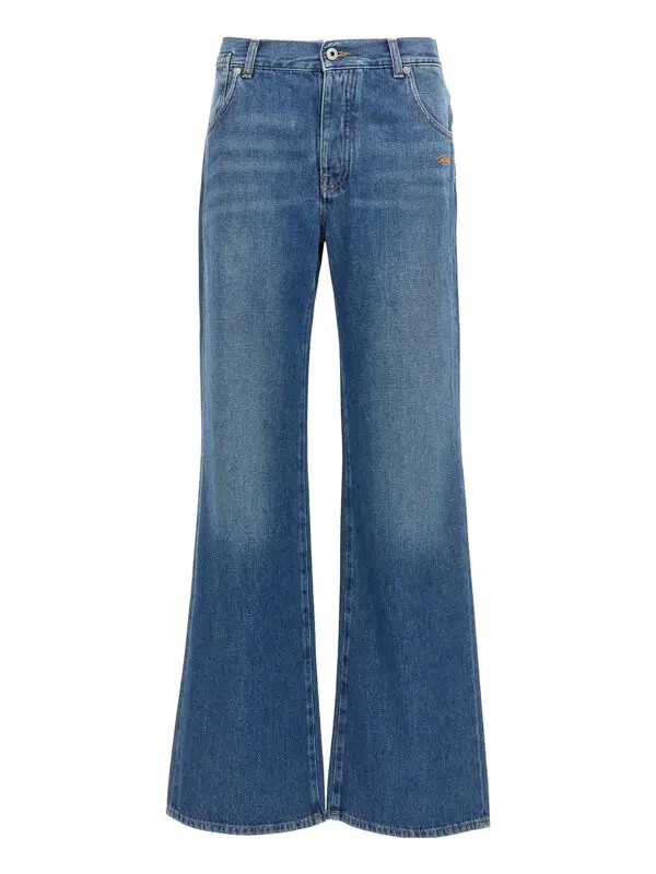 Off-White Wide Leg Jeans - Blue