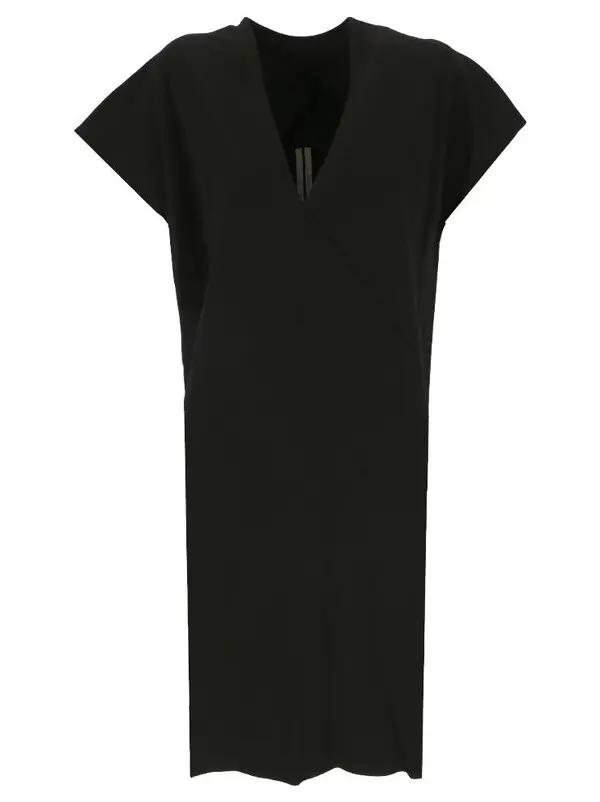 Rick Owens V-neck Draped Detail Maxi Dress - Black