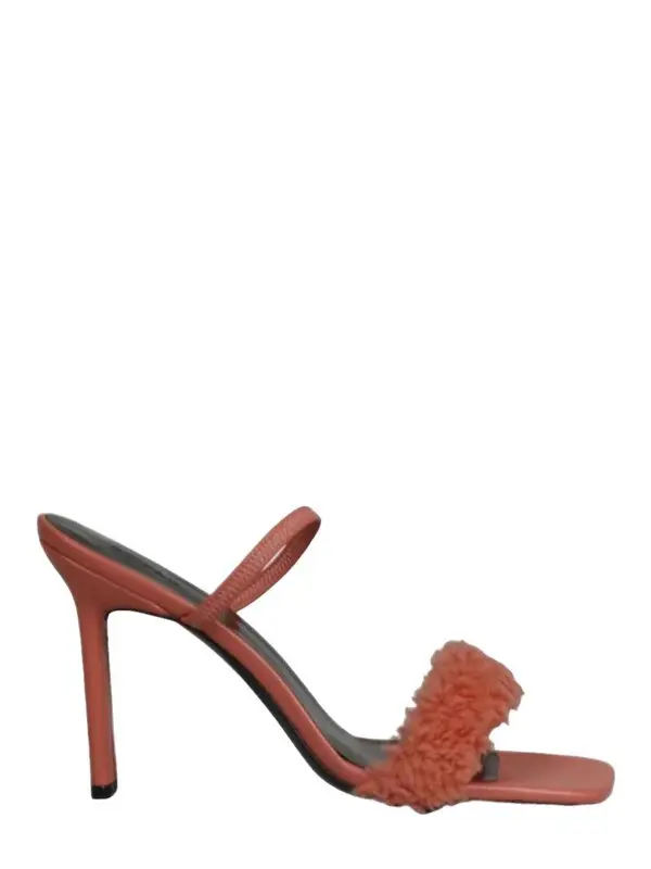 By Far Ada Shearling-strap Mules - Brown