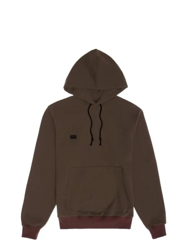Helmut Lang Logo Patch Drawstring Hoodie - Green