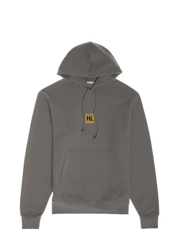Helmut Lang Drawstring Graphic-print Hoodie - Gray