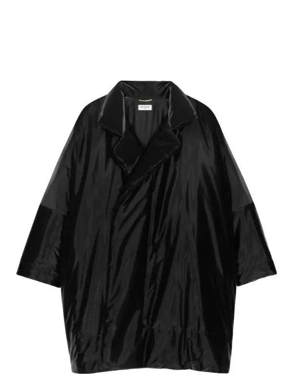 Saint Laurent Oversized Lacquered-effect Down Jacket - Black