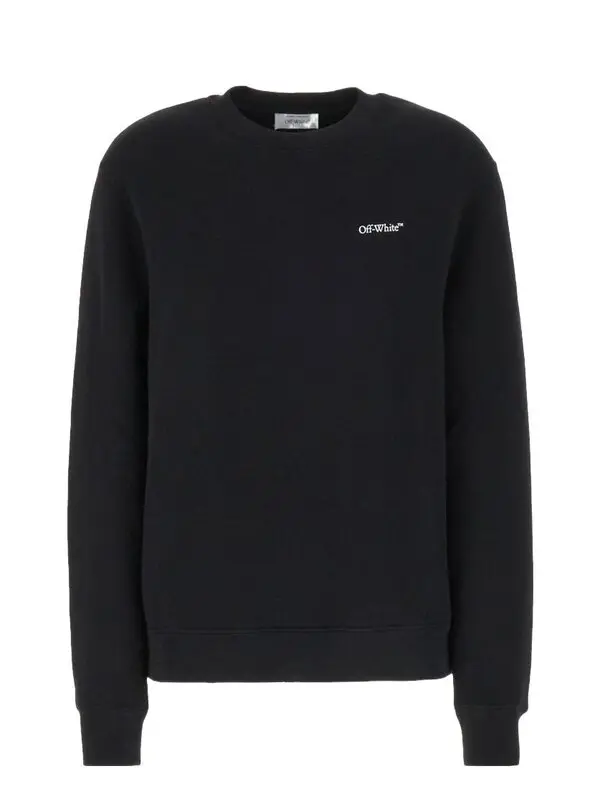 Off-White Logo Printed Crewneck Sweatshirt - Black