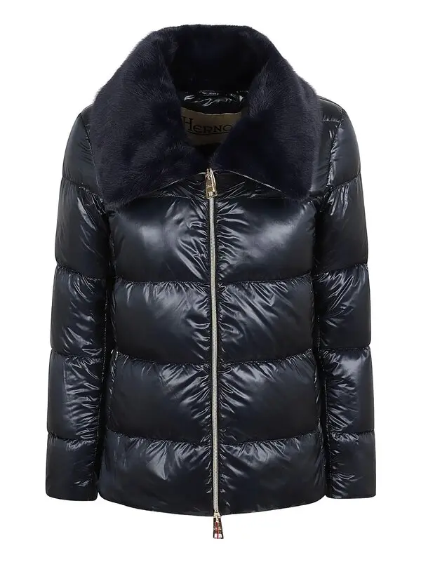 Herno High-neck Zipped Down Jacket - Black