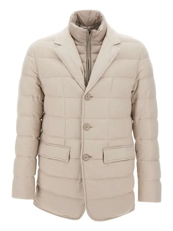 Herno Layered Quilted Jacket - Nude